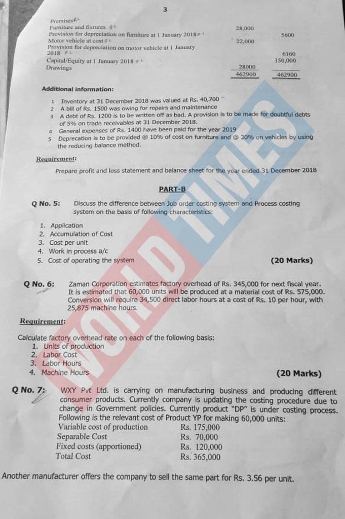 PMS-2019 Commerce Paper I – Jahangir's World Times