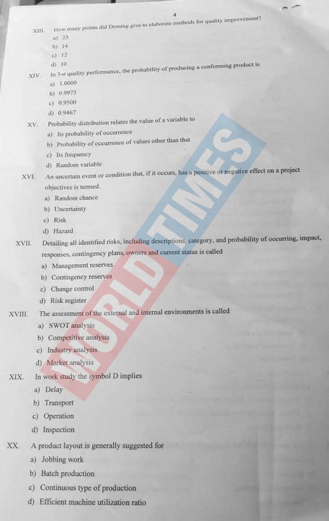 PMS-2019 Principle of Engineering Paper II – Jahangir's World Times