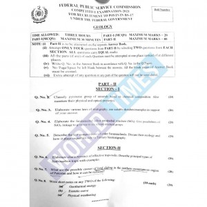 CSS Papers 2021 Geology – Jahangir's World Times