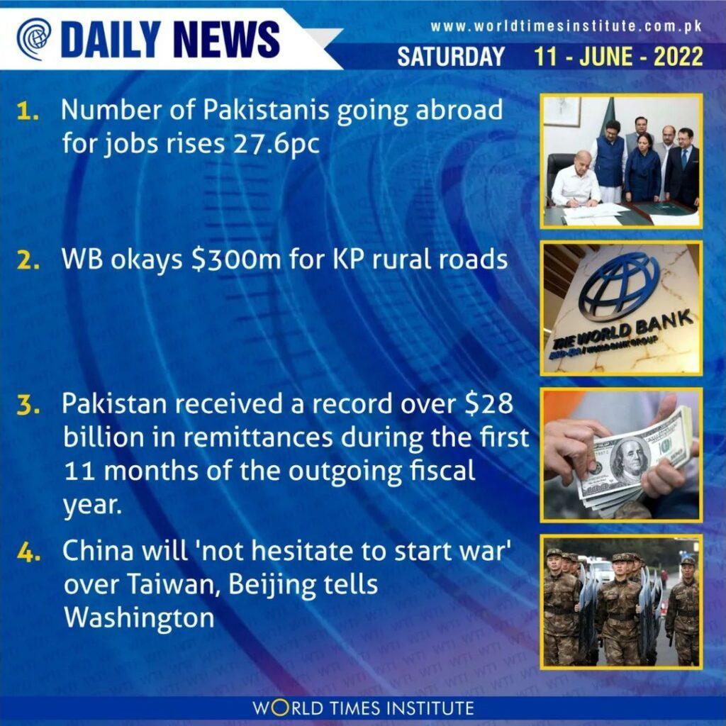 Daily News 11-06-2022 – Jahangir's World Times