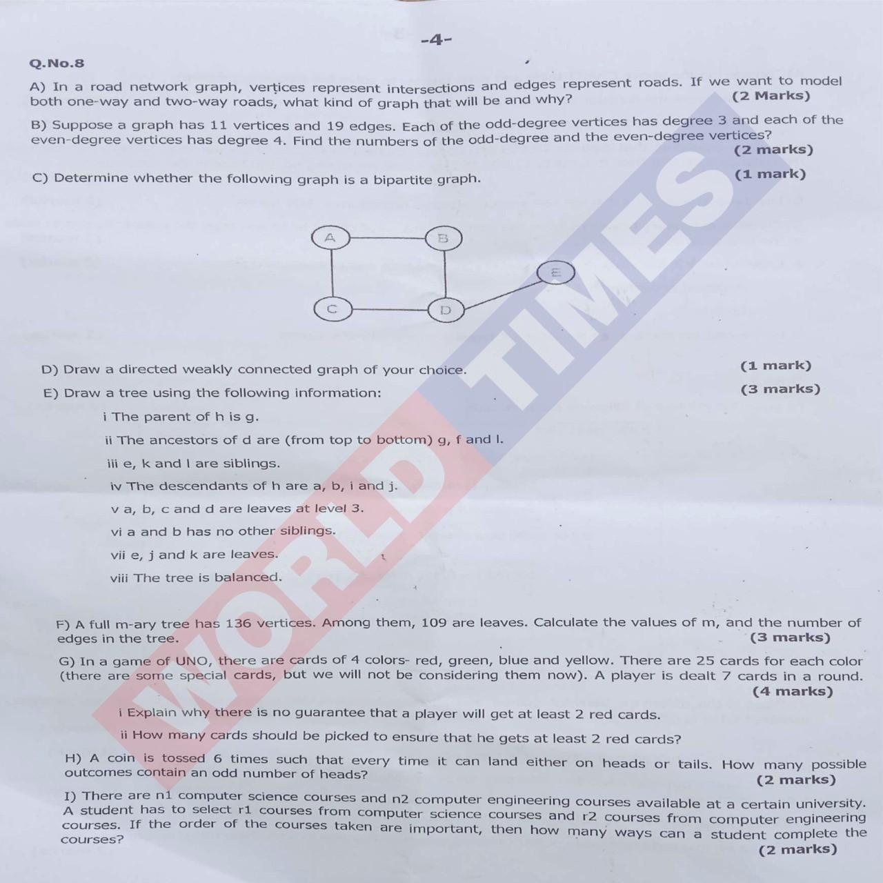 PMS Paper 2022 Computer Science Paper II - Jahangir's World Times