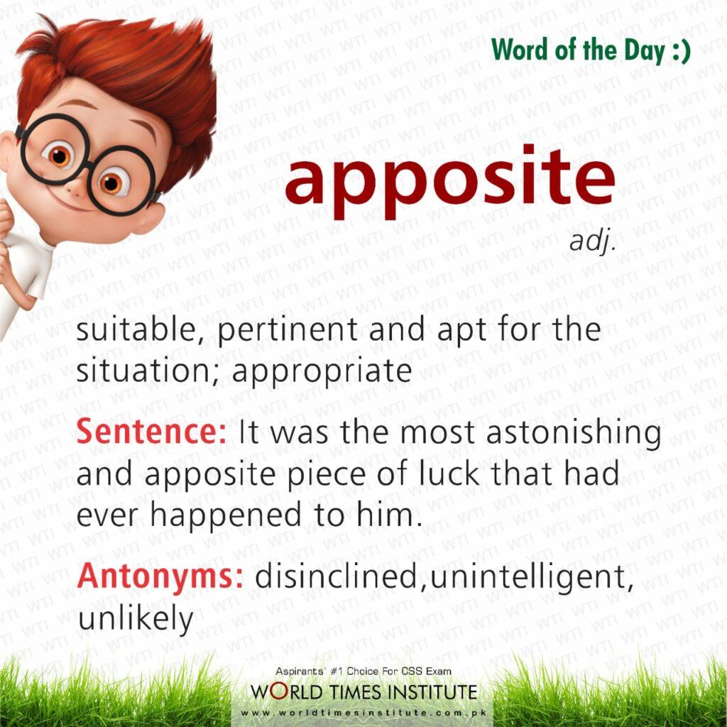 Word of the Day-Apposite – Jahangir's World Times