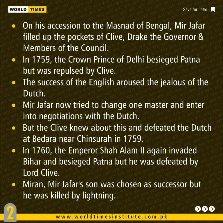MIR JAFAR Reign as Ruler of Bengal – Jahangir's World Times