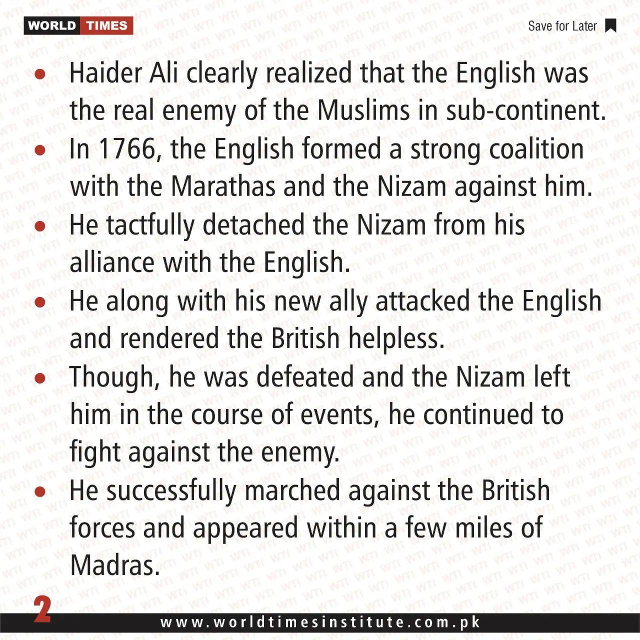 The First Mysore War (Reign AD 1766 - 1769) - Jahangir's World Times