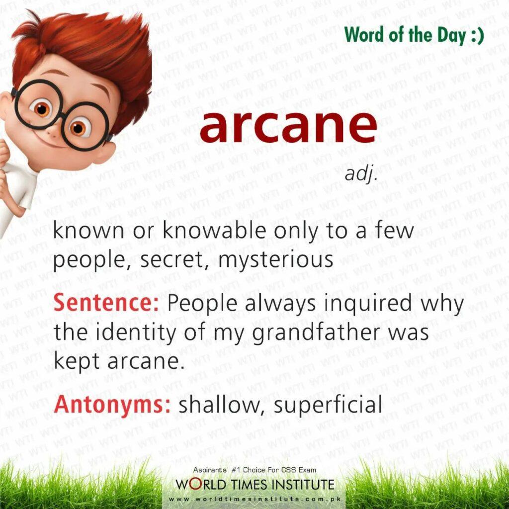 Word of the Day-arcane 02-08-2022 – Jahangir's World Times