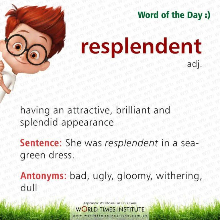 Word of the Day-Resplendent – Jahangir's World Times
