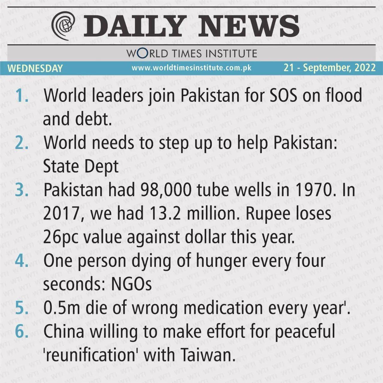 Daily News 21-09-2022 - Jahangir's World Times