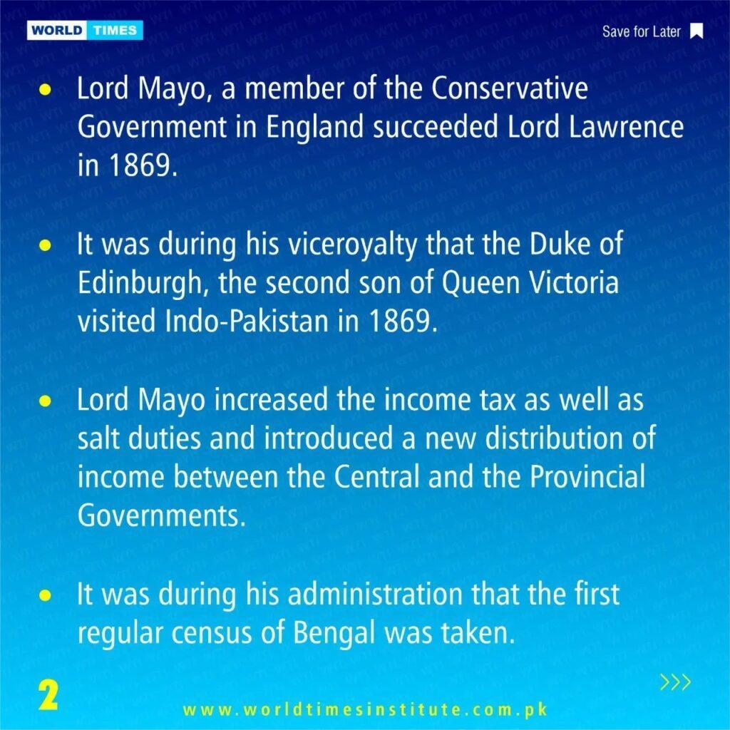 Lord Mayo (Viceroy of India AD 1869 - 1872) 26-10-2022 - Jahangir's ...