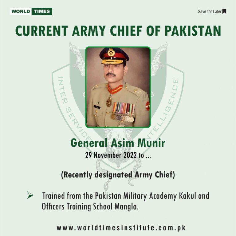 Current Army Chief of Pakistan (General Asim Munir 29th November 2022 ...