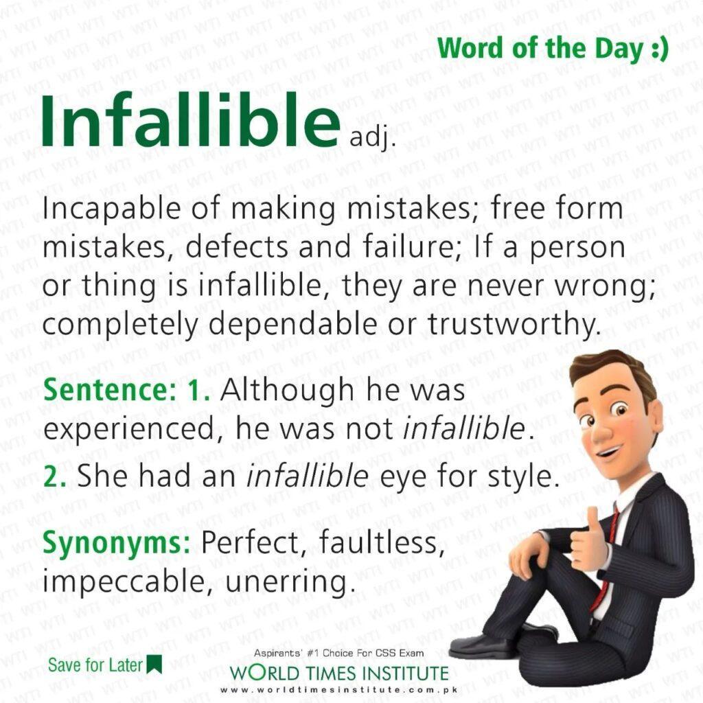 Infallible (Word of the day) 22-11-2022 – Jahangir's World Times