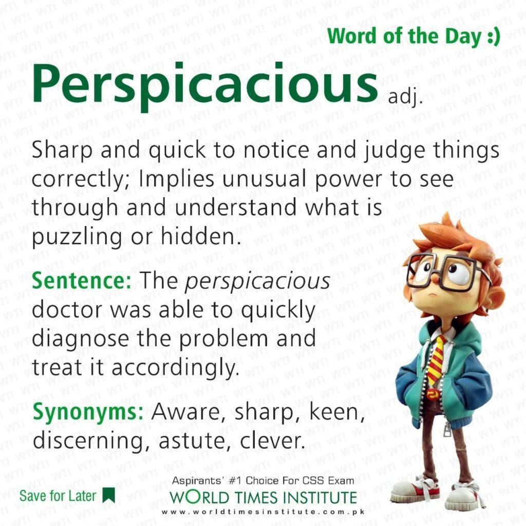 Perspicacious (Word of the day) 14-11-2022 – Jahangir's World Times