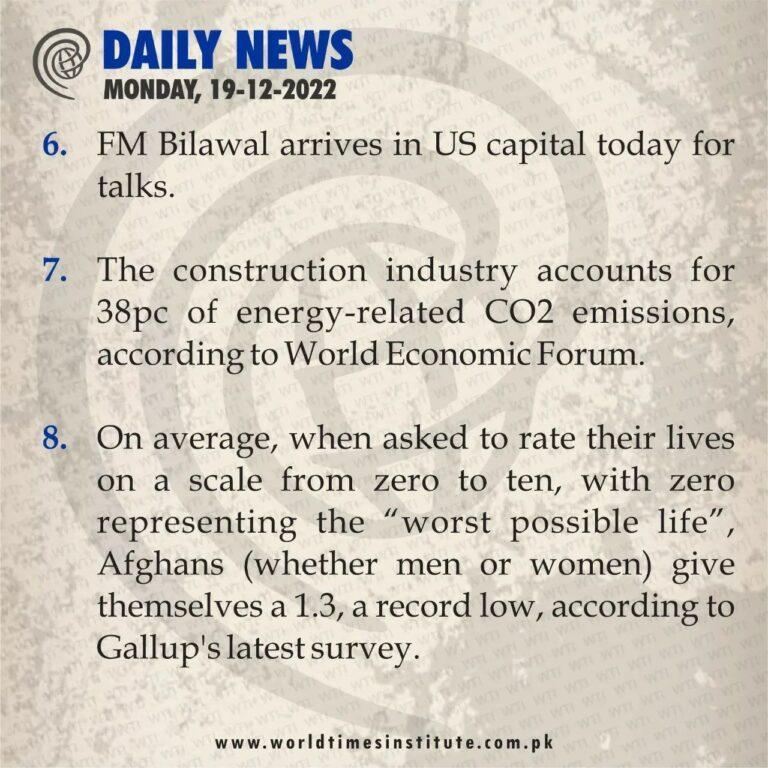 Daily News 19-12-2022 – Jahangir's World Times