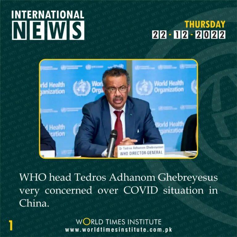 International News of the Day. 22-12-2022 – Jahangir's World Times