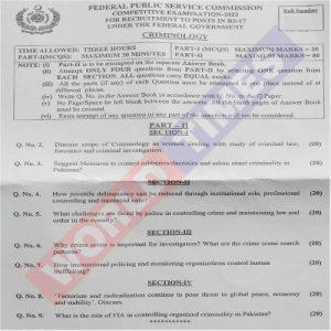 CSS Criminology Paper 2023 – Jahangir's World Times