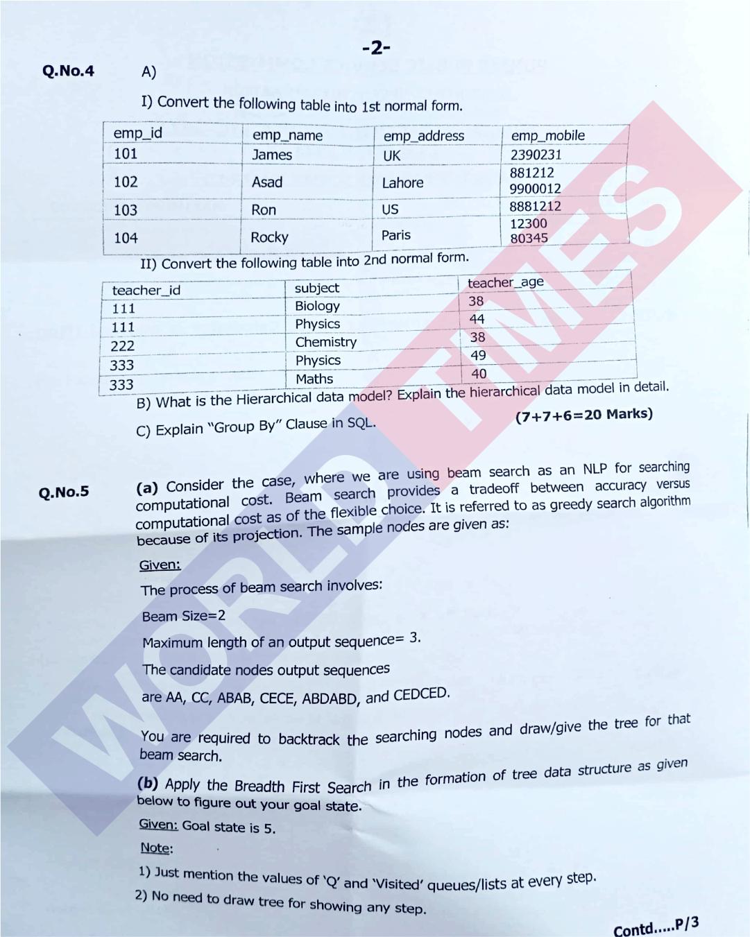 PMS Paper 2023 Computer Science (Paper-II) - Jahangir's World Times