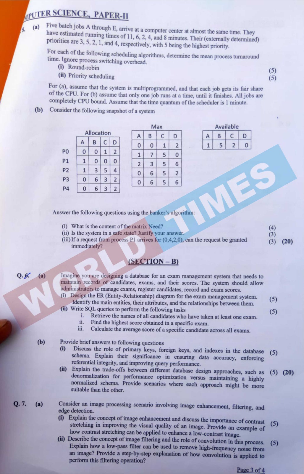 CSS Special Competitive Examination Paper 2023 (Computer Science Paper ...